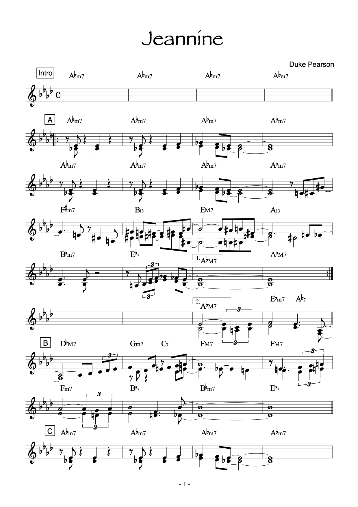 Lead Sheet | MasayaKitamura